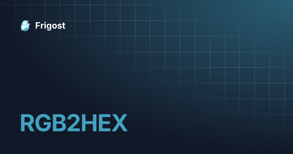 RGB2HEX | Frigost